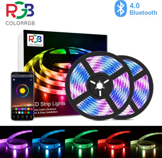 ColorRGB, LED RGB-striplicht, APP-bediening Kleur veranderende LED SMD ...