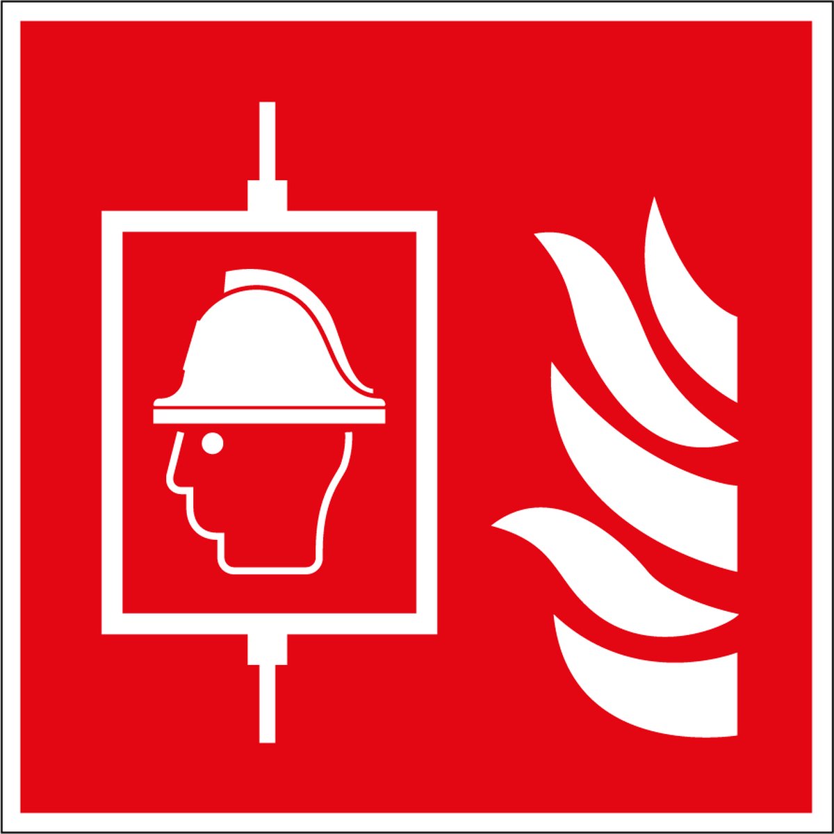 Brandweerlieden lift sticker - ISO 7010 - F017 100 x 100 mm | bol.com