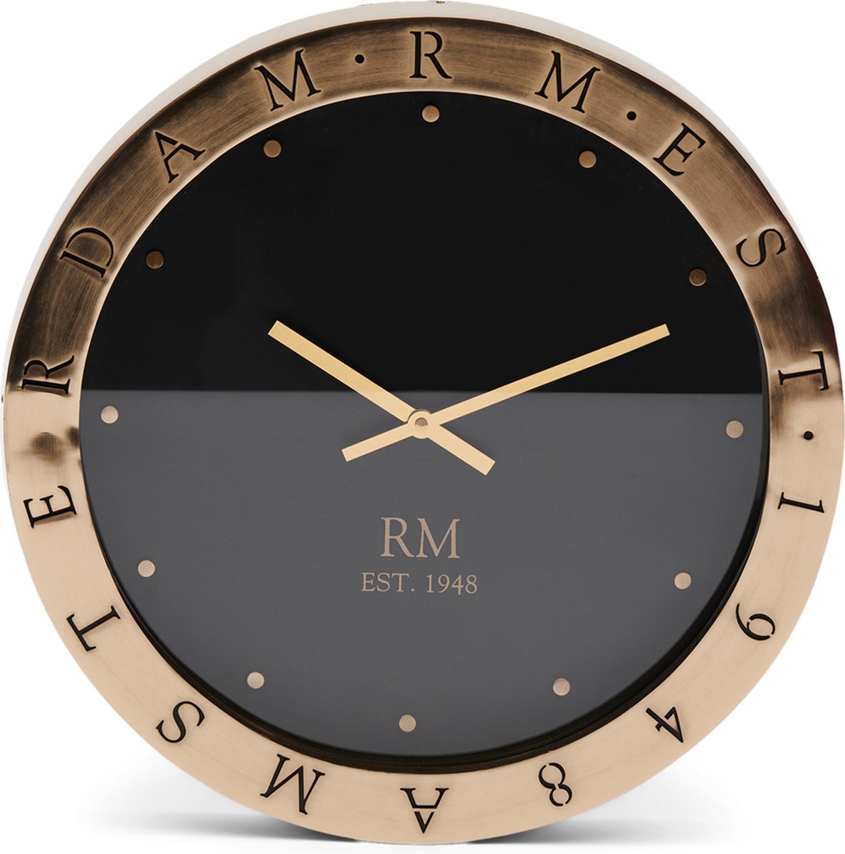 Riviera Maison Wandklok modern - RM L'Hirondelle Clock - Goud | bol.com