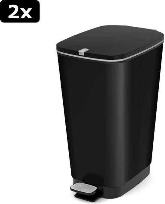 2x Kis Chic Bin pedaalemmer 43L Mat Zwart | bol.com