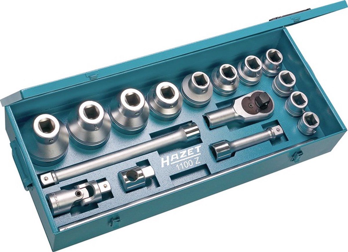 Dopsleutelset | 1100Z | 17-delig | 1 inch | 12-kant | bol.com