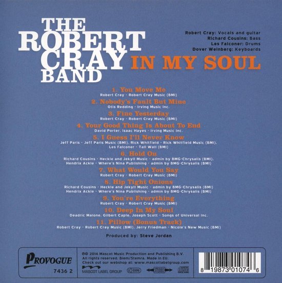 In My Soul, Robert Cray | CD (album) | Muziek | bol.com
