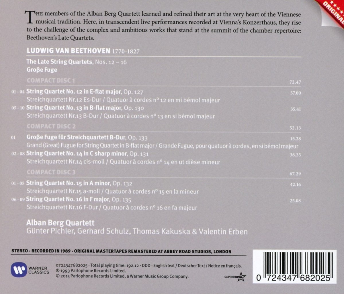 Beethoventhe Late String Quartets, Alban Berg Quartett | CD (album) | Muziek | bol.com