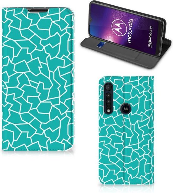 Motorola One Macro Bookcase Design Cracks Blue | bol.com