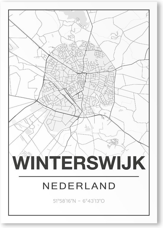 Poster/plattegrond WINTERSWIJK - A4 | bol