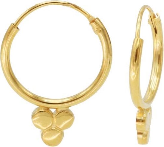 Karma 925 Sterling Zilveren Hoops Symbols Goudkleurige Triple Dots Oorknoppen - Goud | bol