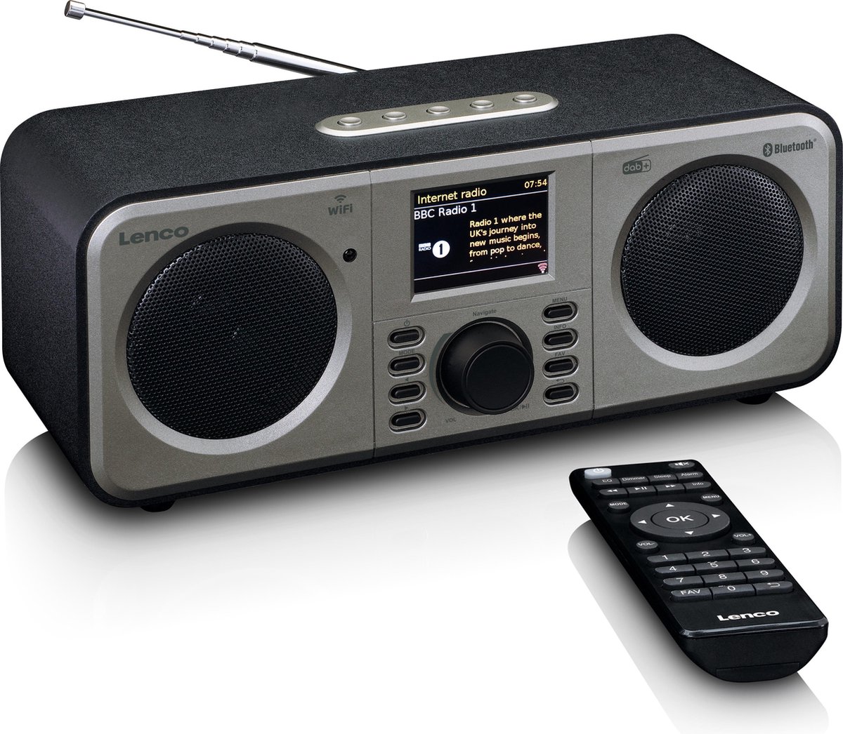 Lenco DIR-140BK - Internet radio met DAB+ en Bluetooth® - Zwart | bol