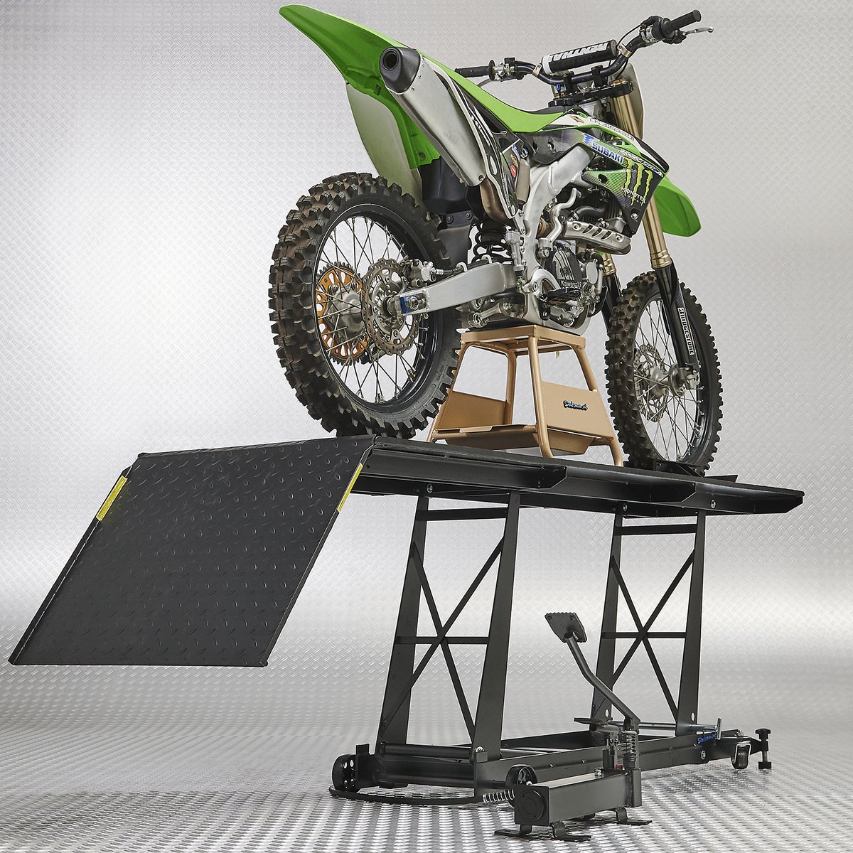 Datona® Table élévatrice moto hydraulique avec support croisé - Zwart ...