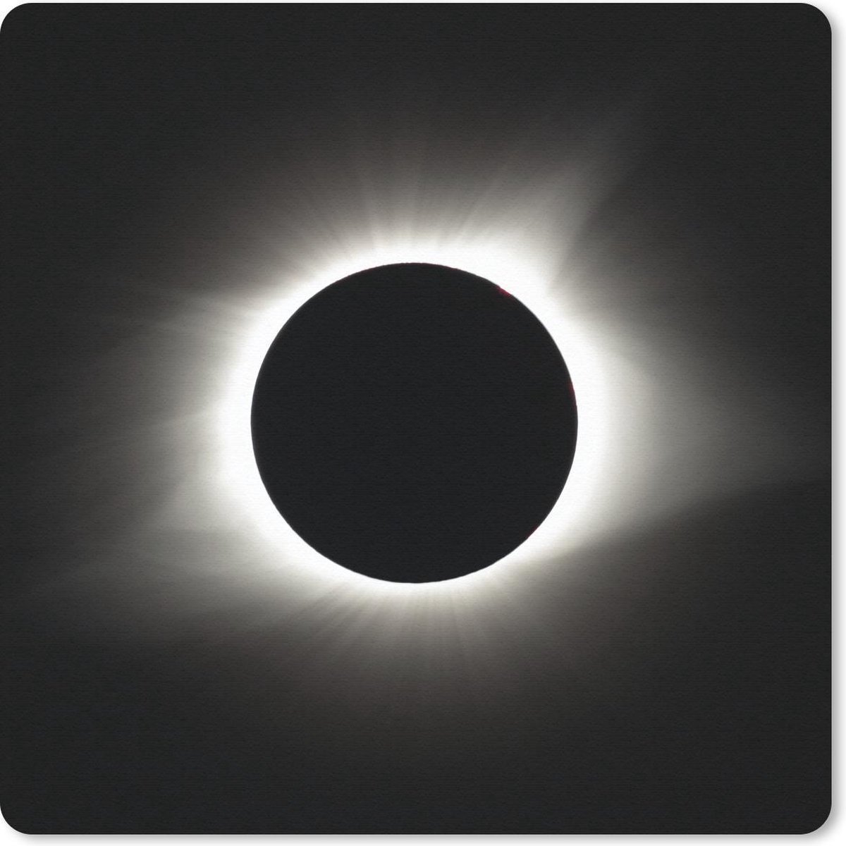 Muismat Eclipse - Totale zonsverduistering met witte lichtstralen ...