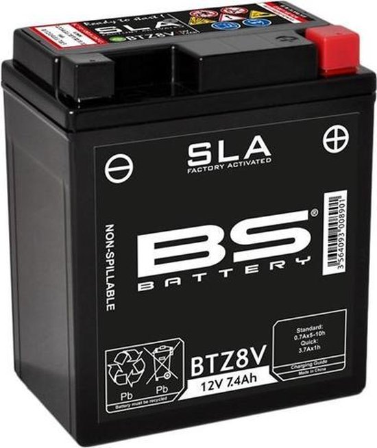 Bs Battery Btz8v Agm-accu Zwart | bol