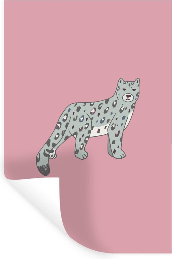 Sticker Muursticker Wereldkaart avec animaux - Illustration d'une ...