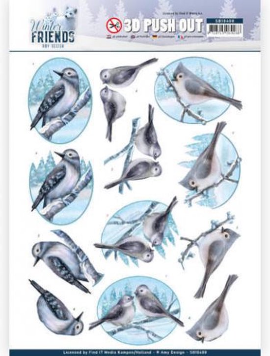 Fonkelende vogels Winter Friends - 3D-Uitdrukvel van Amy Design | bol