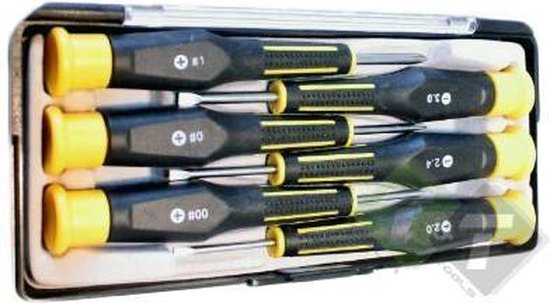 Schroevendraaier set klein, 6 delig, platkop en kruiskop | bol.com