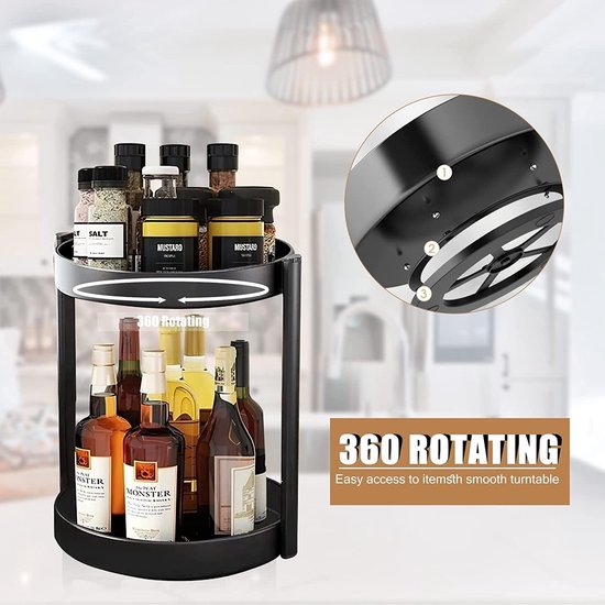 Kruidenrek, 2 etages, 360 graden draaibaar, staand kruidenrek, zonder boren, van... | bol