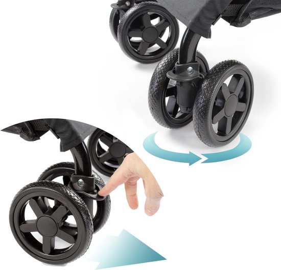 Fudajo hondenwagen 2-in-1 zwart inklapbare hondenbuggy, kinderwagen ...