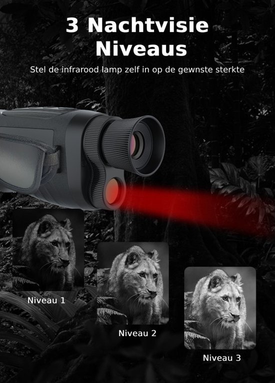 Nachtkijker met infrarood en 2 Inch scherm - Nachtcamera met 6x ...