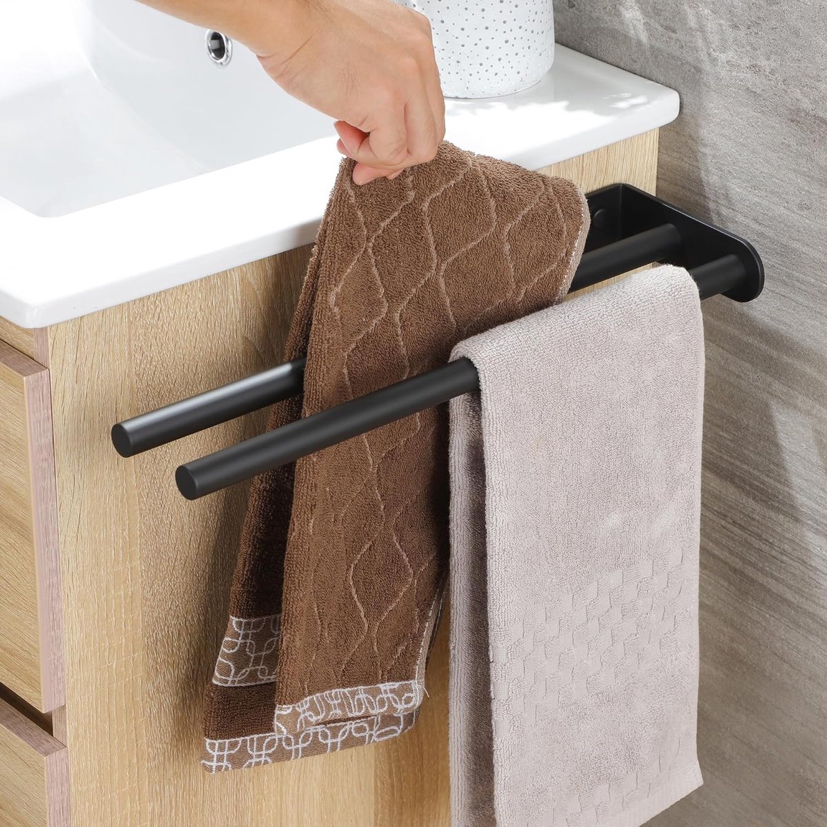 Towel Rail Double Arm Stainless Steel Towel Rail Double Bath Towel ...