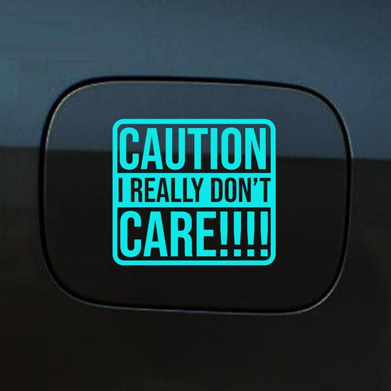 Bumpersticker - I Really Dont Care - 14x12 - Licht Blauw | bol