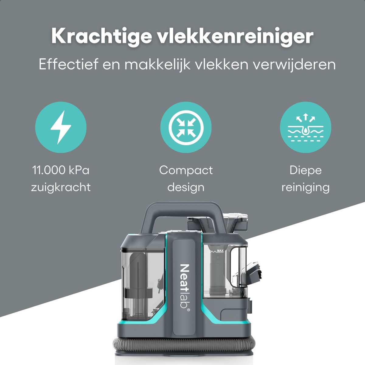 3-in-1 Tapijtreiniger - Compacte Vlekkenreiniger - Bank Reiniger ...