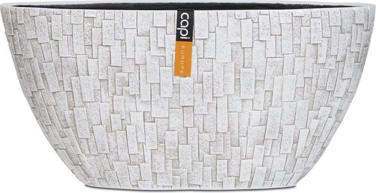 Ovale pot Stone 27x13x14 ivoor | bol.com