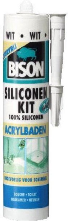 Bison Siliconenkit Acrylbaden wit koker 300 ml - waterbestendige kit ...