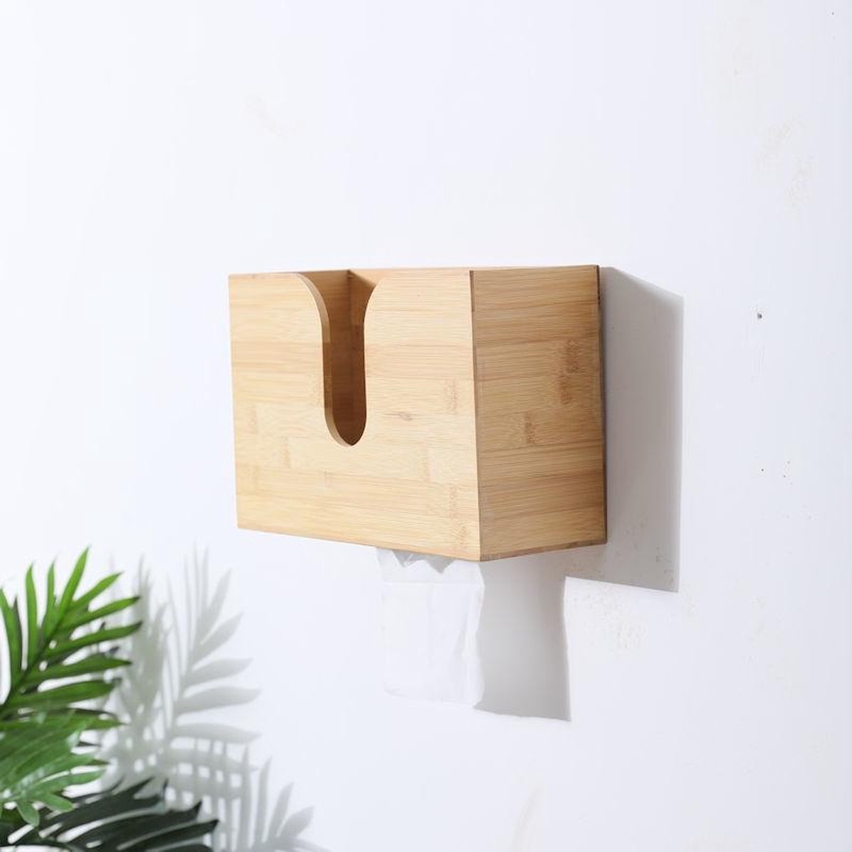 Decopatent® Bamboe wand Tissue box - Tissuehouder voor wandmontage ...
