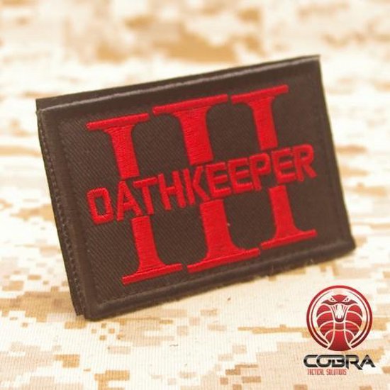 Three 3% Percenter OathKeeper zwart rood Geborduurde militaire Patch met klittenband | bol.com