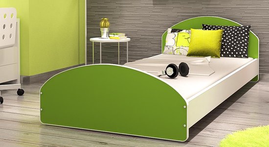 1 persoons kinderbed 90x200 cm - groen/voetbal - met matras | bol