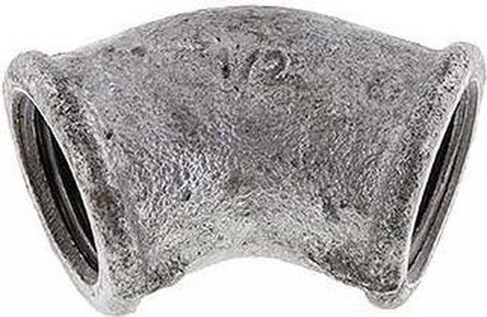 Rp 2 1/2'' Verzinkt Gietijzeren L-Fitting 45graden 25 Bar - FL2E-F-IZ-212R-45 | bol