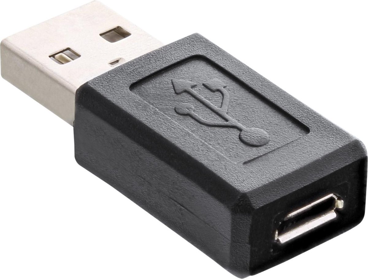 USB Micro B (v) - USB-A (m) adapter - USB2.0 / zwart | bol.com