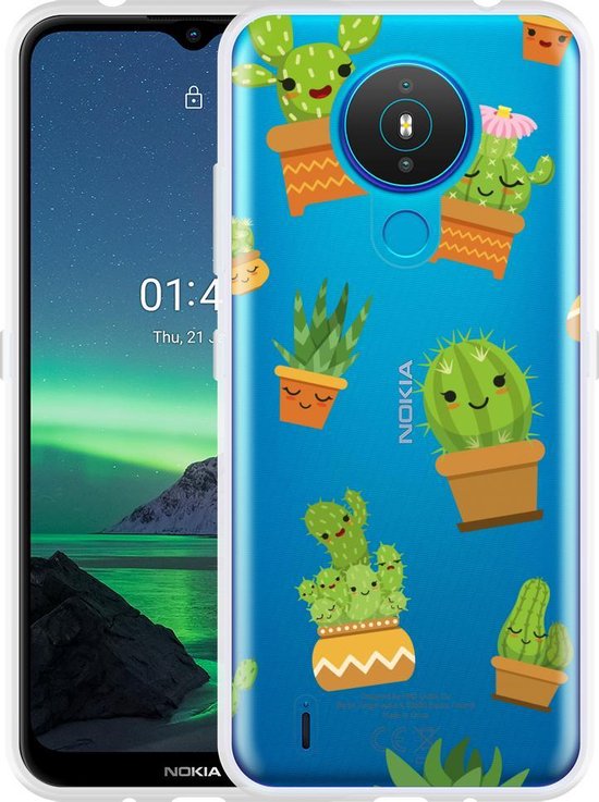 Nokia 1.4 Hoesje Happy Cactus - Designed by Cazy | bol.com