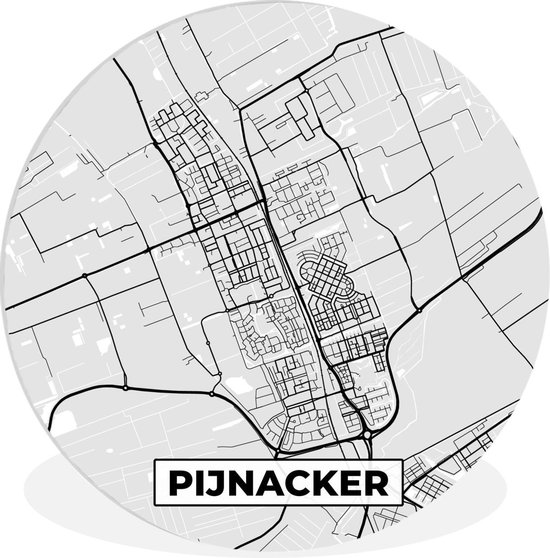 Wall Circle - Wall Circle Indoor - City Map - Pijnacker - Grijs - Wit ...