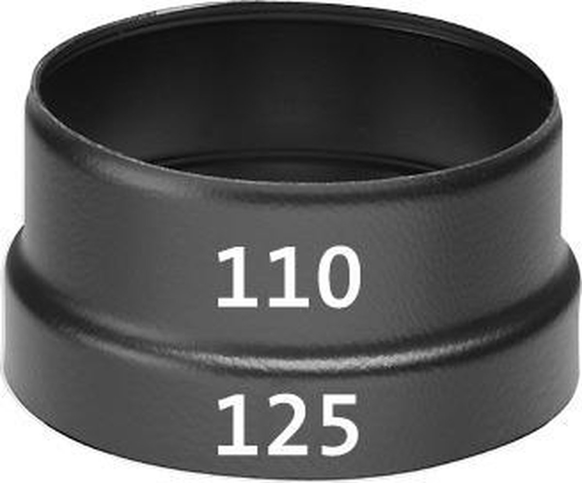 Ubbink verloopstuk kunststof Ø125-110mm t.b.v. 174050 zwart | bol.com