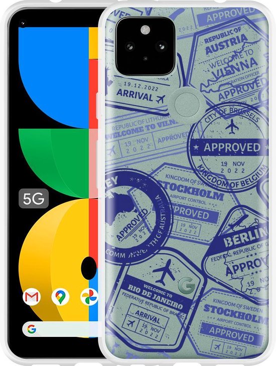 Google Pixel 5a Hoesje Paspoort Stempels | bol.com