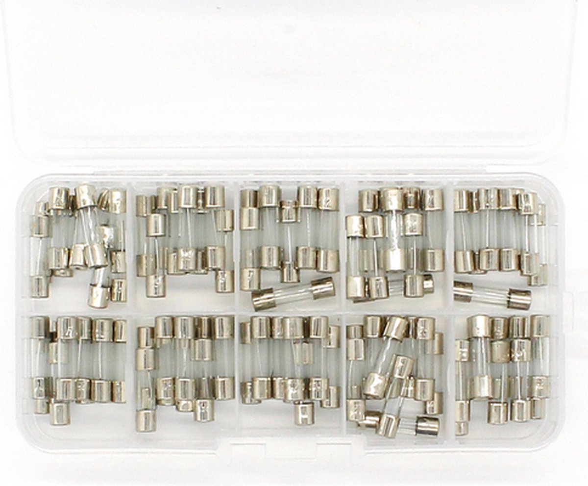 Glazen zekeringen set 100 stuks 10 soorten / HaverCo / 5x20mm Glass ...