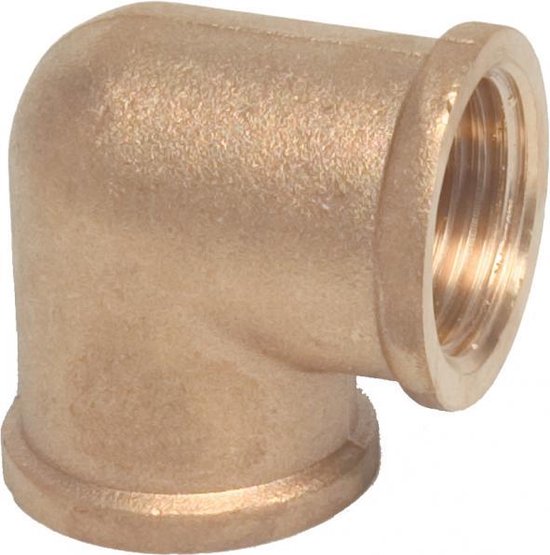 Messing knie - bocht 2x binnendraad 1/4” 90° | bol