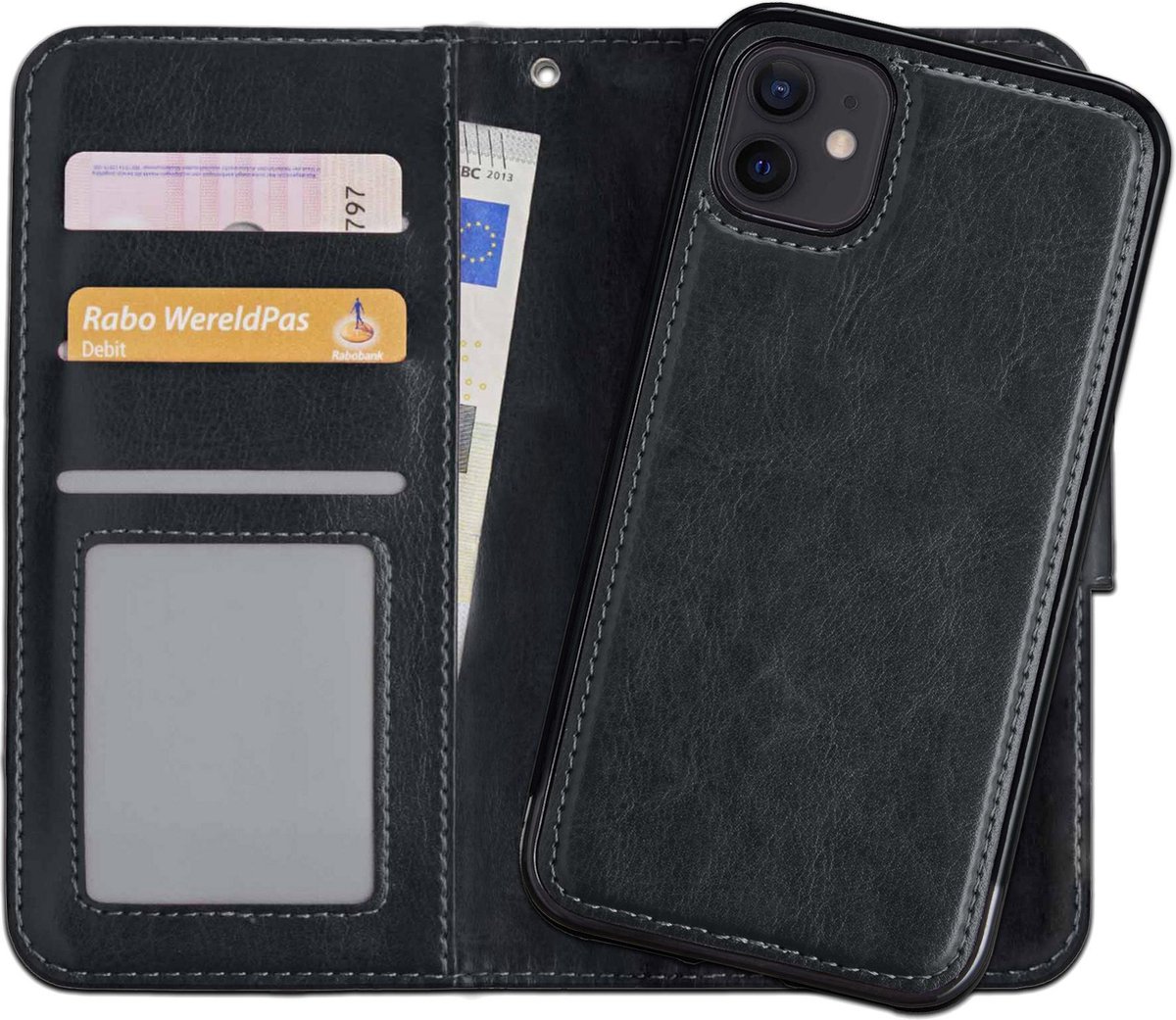 Hoes voor iPhone 12 Hoesje Flipcase Uitneembaar Bookcase 2-in-1 Hoesje ...