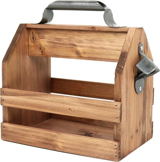 flessendrager -com-fure¬Æ-flessenhouder gemaakt van vilt en hout in ...