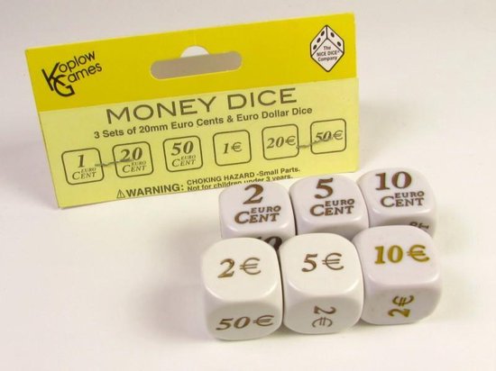 Euro dice set - dobbelstenen met valuta/geld waarden | Games | bol