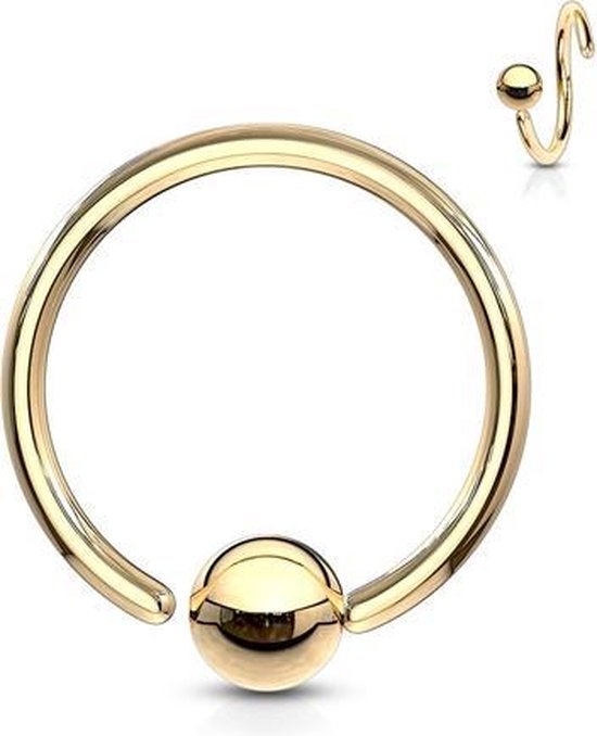 Smiley piercing ringetje gold plated 8 mm | bol.com