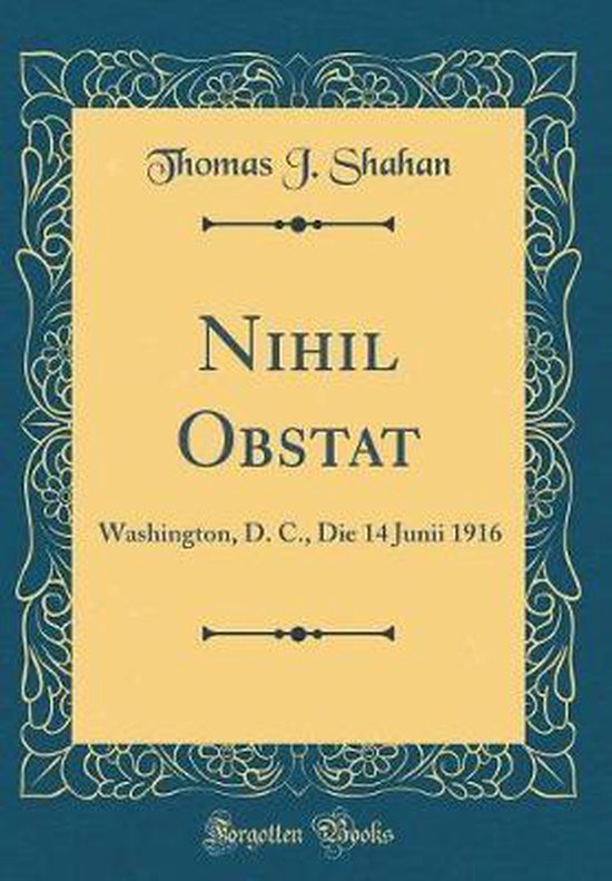 Nihil Obstat | 9780265166512 | Thomas J. Shahan | Boeken | bol.com