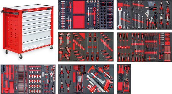 Gevulde PRACO gereedschapswagen XL 514-delig MW Tools MWE512G2P | bol