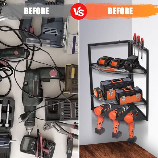 Power Tool Organizer Wall Mount - 3 Tier Heavy Duty Tool Storage Rack ...