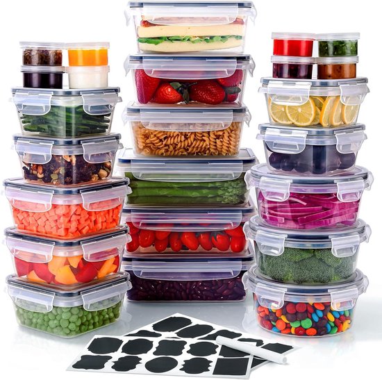 Storage Containers with Lids - 48 Pieces (24 Containers 24 Lids) - Leak ...