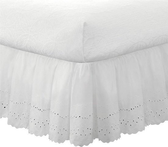 Oogje Bed Rok Stof Ruche Geborduurde Details Klassieke 14 "drop length ...