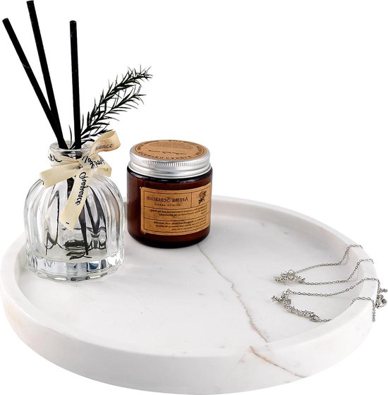 Marmeren bord decoratief dienblad - diamter 24 cm - keuken badkamer ...