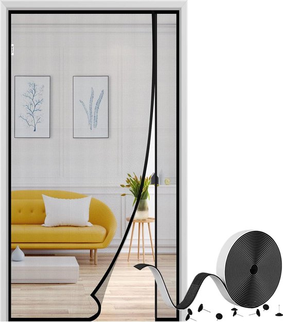 Magnetic Fly Screen Door 100 x 210 cm for Left Right French Doors ...