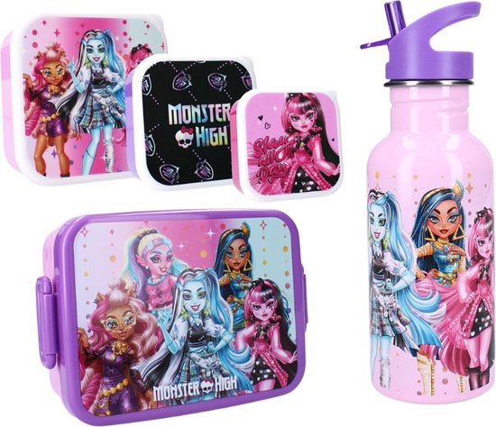 Monster High Lunchset; Fles, Lunchbox en 3-in-1 Snackbox | bol
