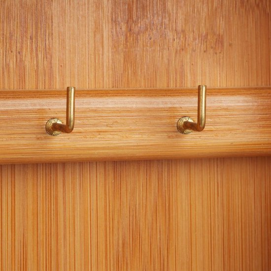 Sleutelkastje met 6 haakjes - bamboe - magnetische sluiting - voor aan ...