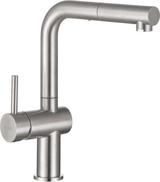 Uittrekbare Sproeikop Keukenkraan - 360° Draaibare Keukenmengkraan - RVS... | bol